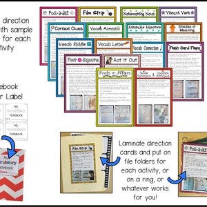 Vocabulary Interactive Notebook and Worksheets for Any Vocab Words - Etsy