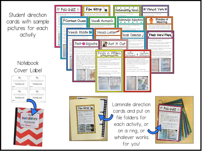Vocabulary Interactive Notebook and Worksheets for Any Vocab Words - Etsy