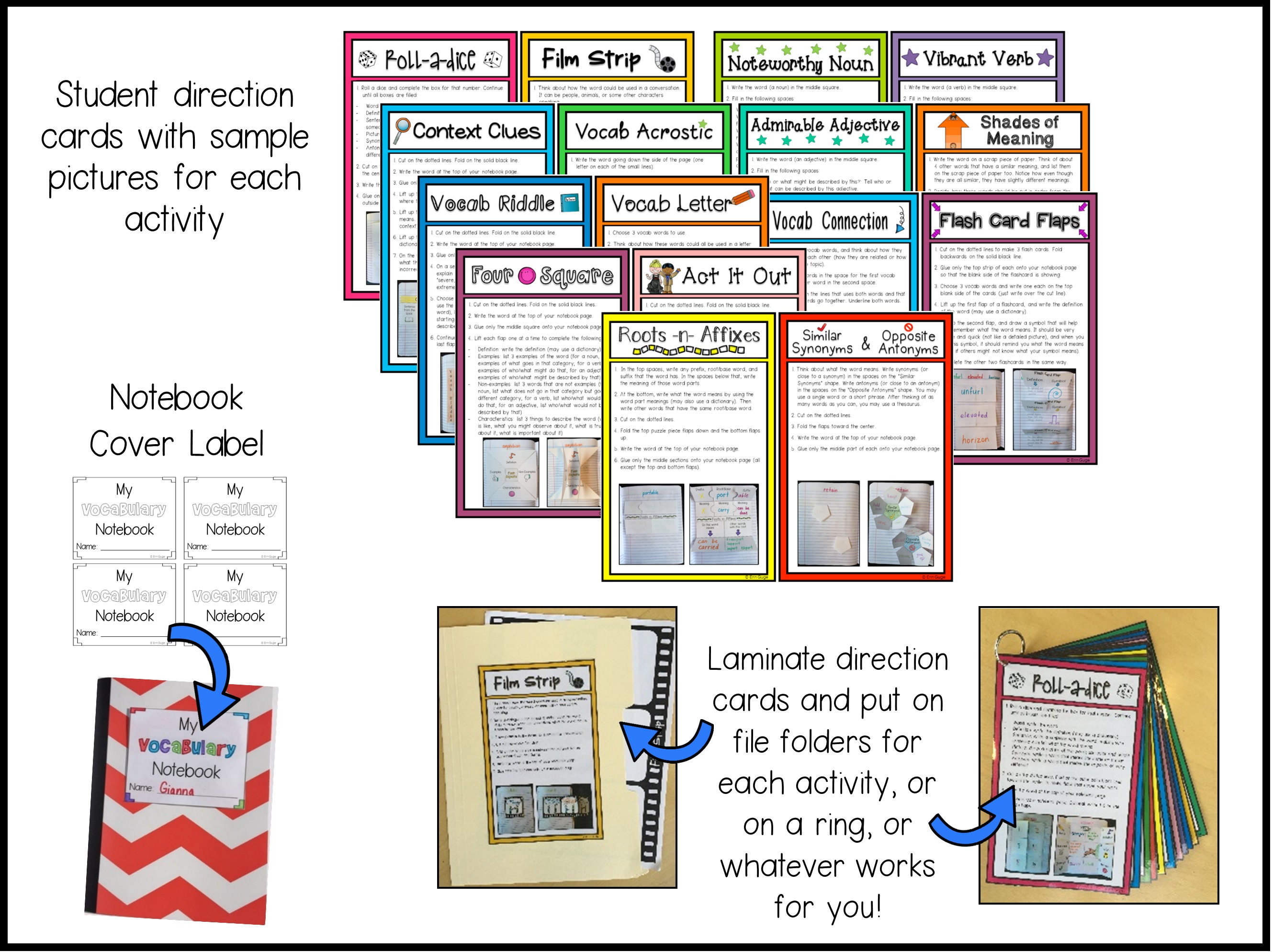 Vocabulary Interactive Notebook and Worksheets for Any Vocab Words - Etsy