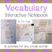 Vocabulary Interactive Notebook and Worksheets for Any Vocab Words - Etsy
