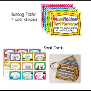 Nonfiction Text Features Posters and Cards - Etsy
