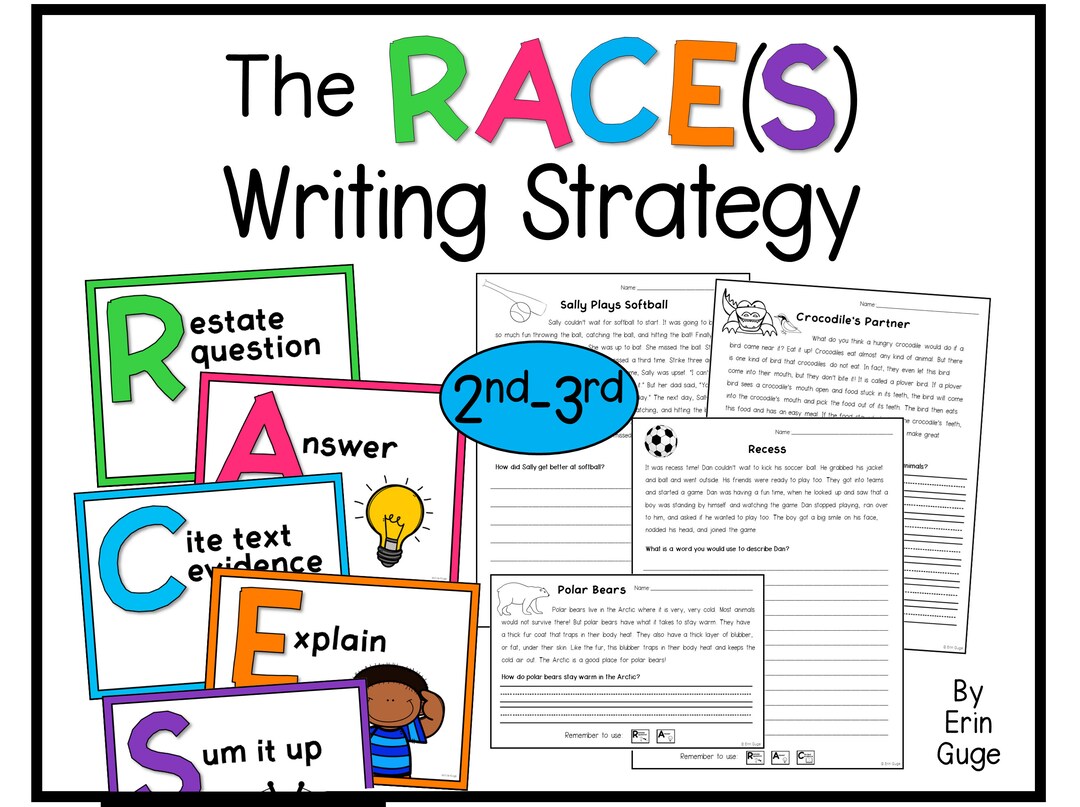 RACE Writing Strategy for Text Dependent Questions 2nd-3rd Grade - Etsy