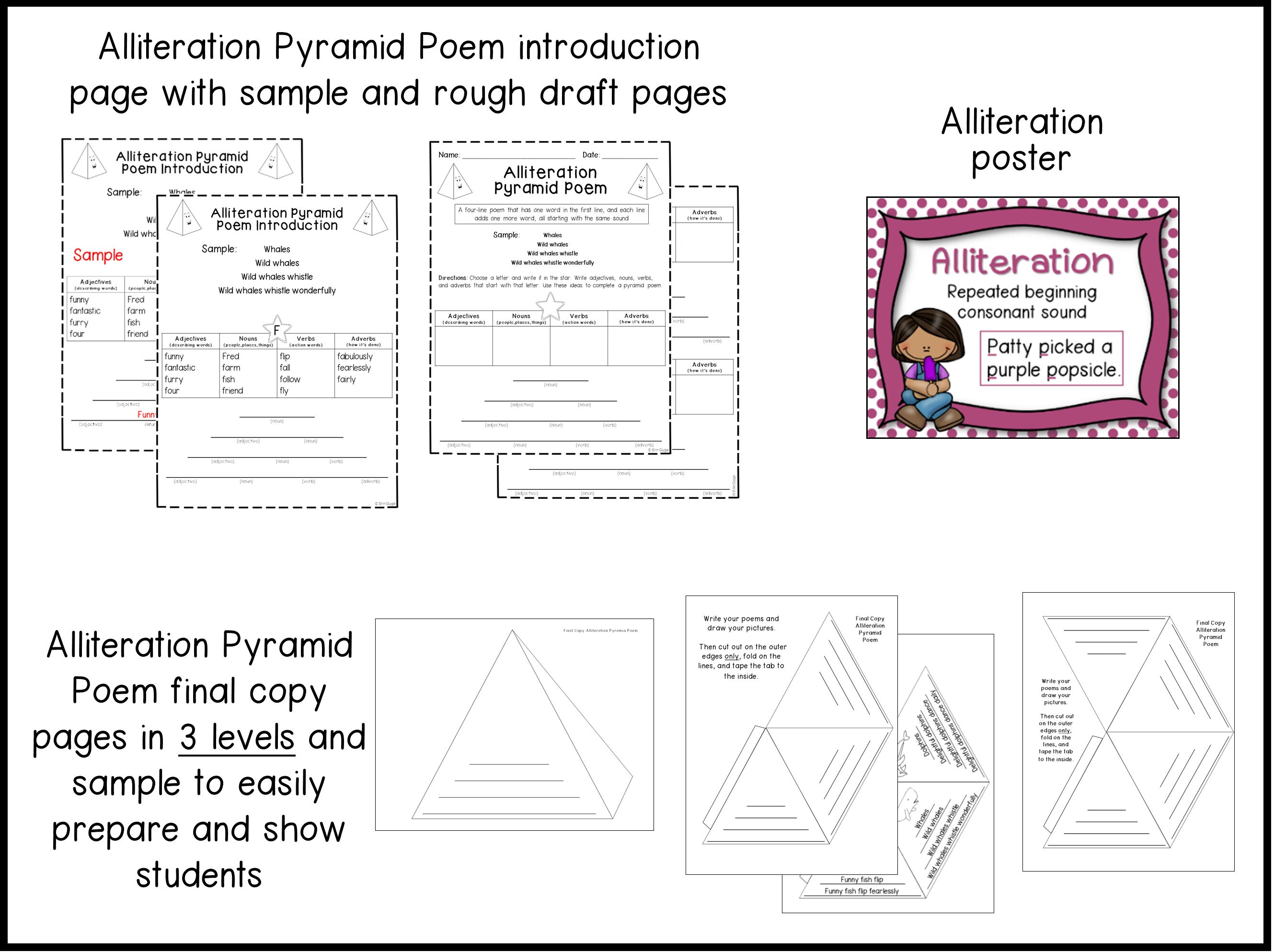 Poetry Bundle: Alliteration, Simile, Bio, List Poems - Etsy