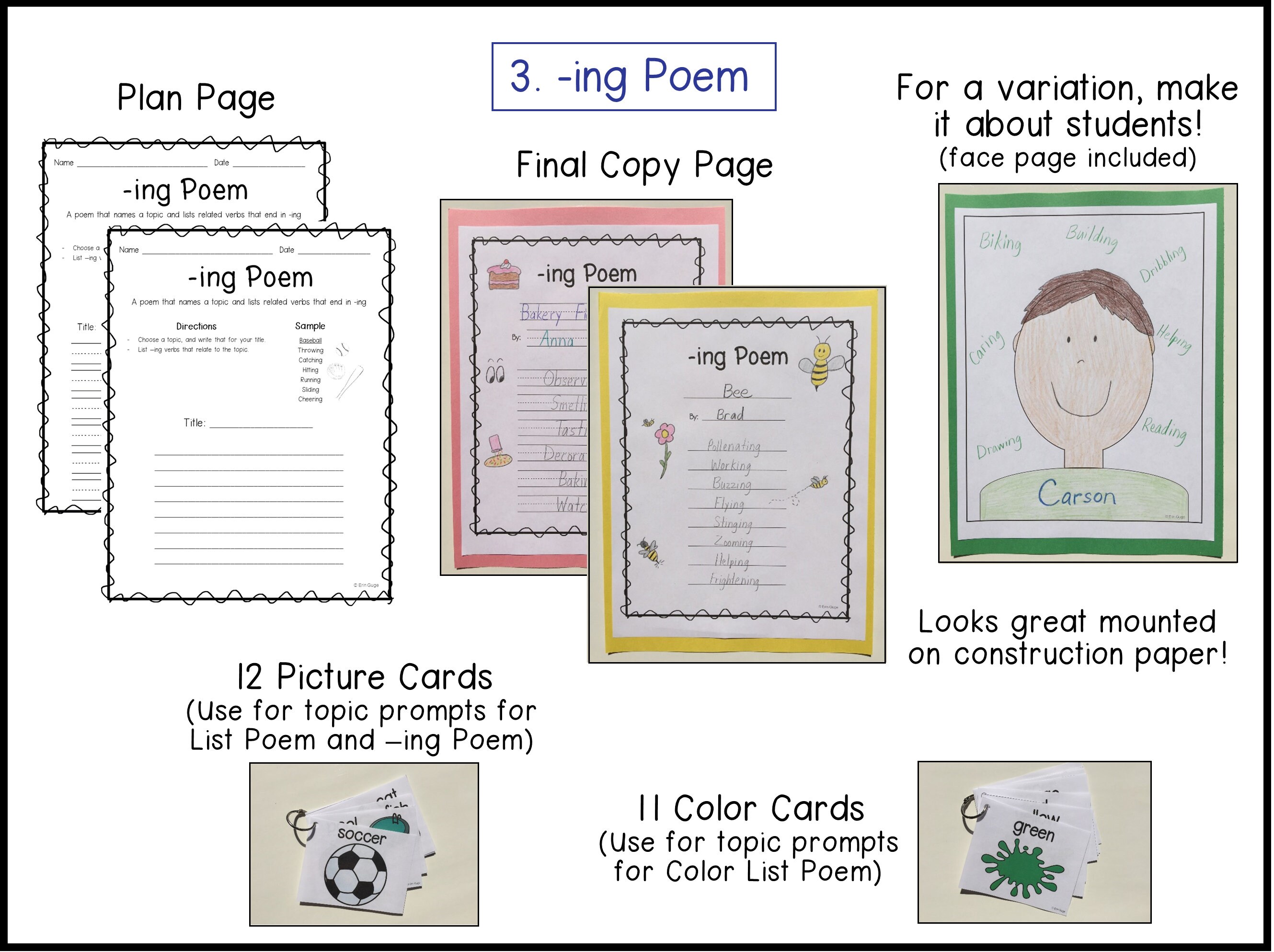 Poetry Bundle: Alliteration, Simile, Bio, List Poems - Etsy
