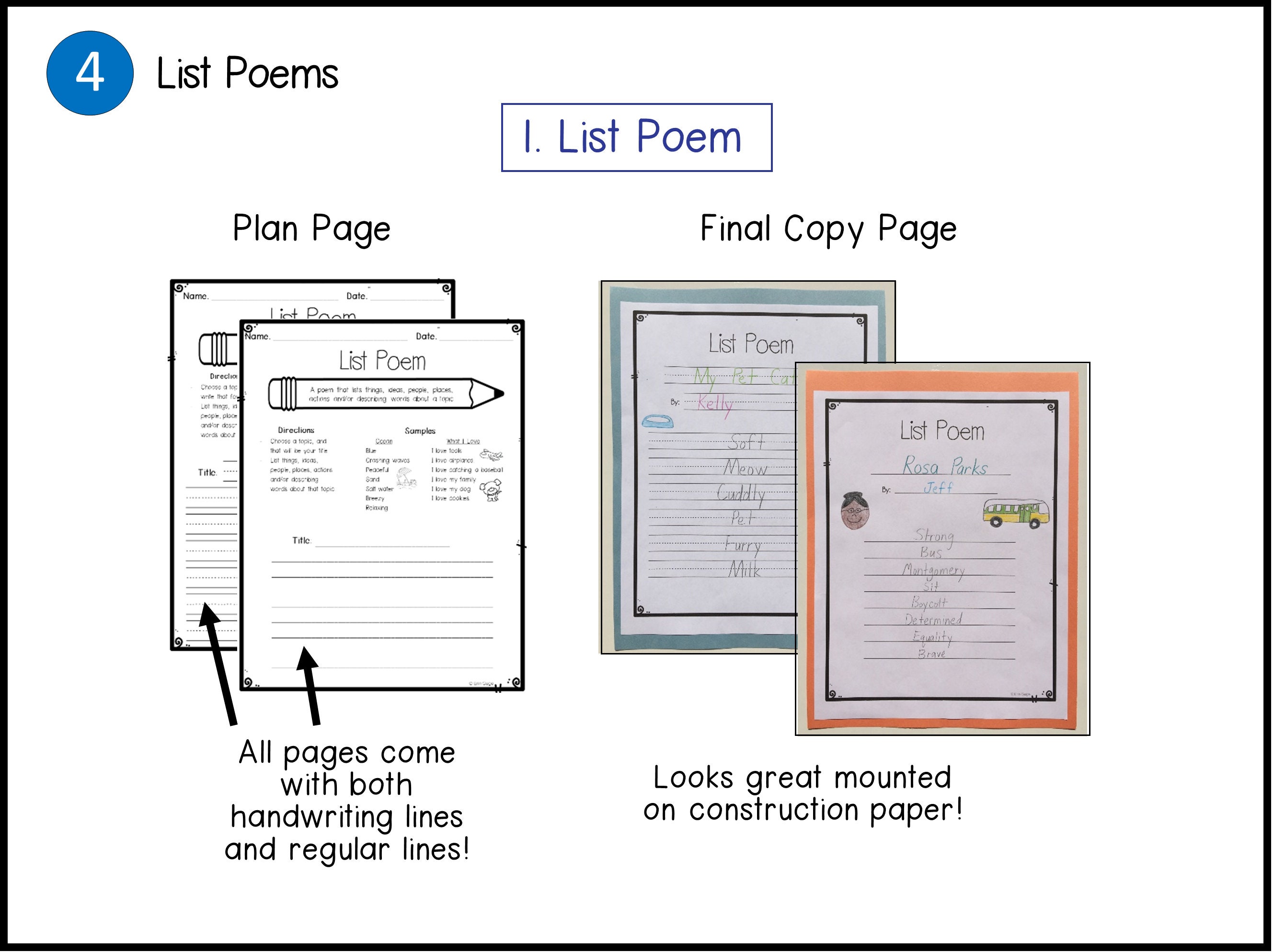 Poetry Bundle: Alliteration, Simile, Bio, List Poems - Etsy