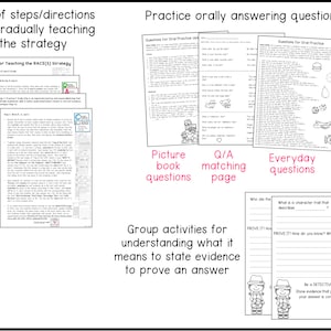 RACE Writing Strategy for Text Dependent Questions 2nd-3rd Grade - Etsy