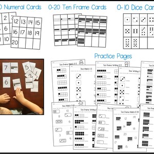 0-20 Number and Ten Frame Posters, Cards, and Practice Pages - Etsy