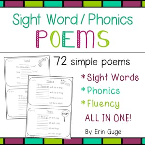Poems for Sight Words, Phonics, and Fluency - Etsy