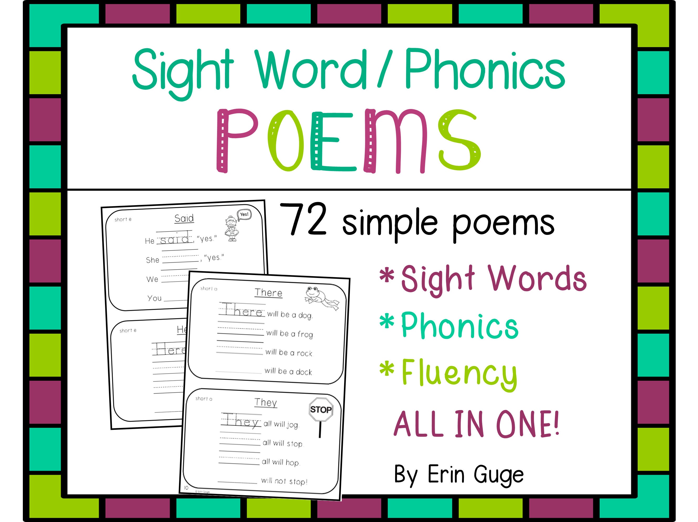 Poems for Sight Words, Phonics, and Fluency - Etsy