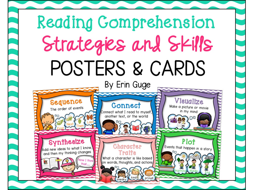 Reading Comprehension Strategies and Skills Posters and Cards - Etsy