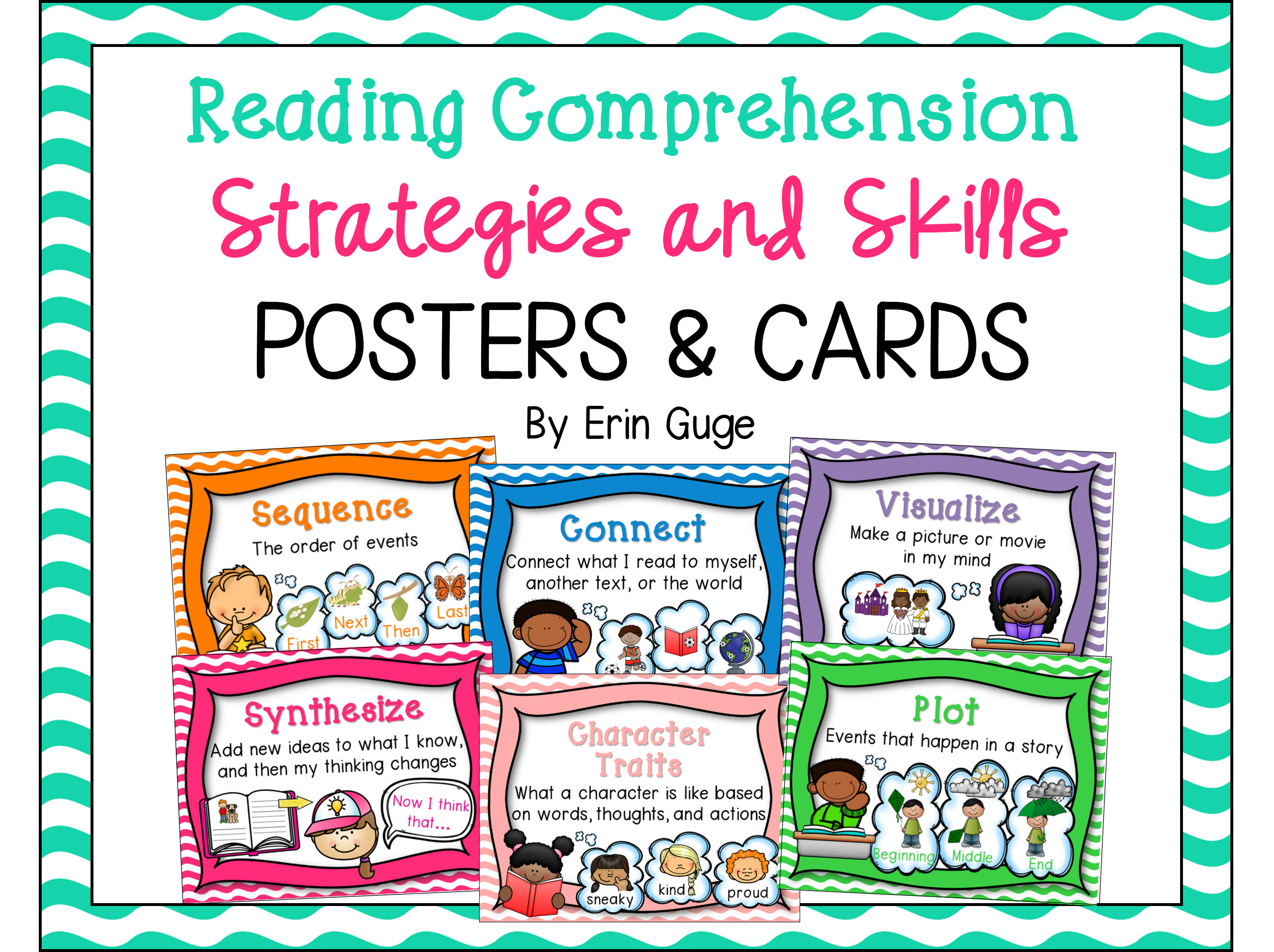 Reading Comprehension Strategies and Skills Posters and Cards - Etsy