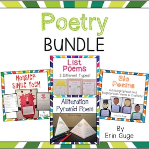 Poetry Bundle: Alliteration, Simile, Bio, List Poems - Etsy