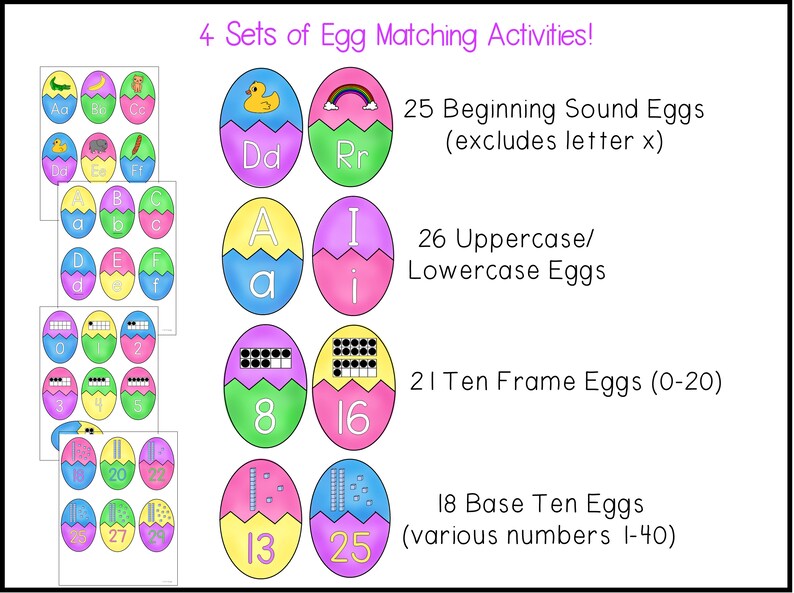 Preschool & Kindergarten Easter Activities: Beginning Sounds, Uppercase ...