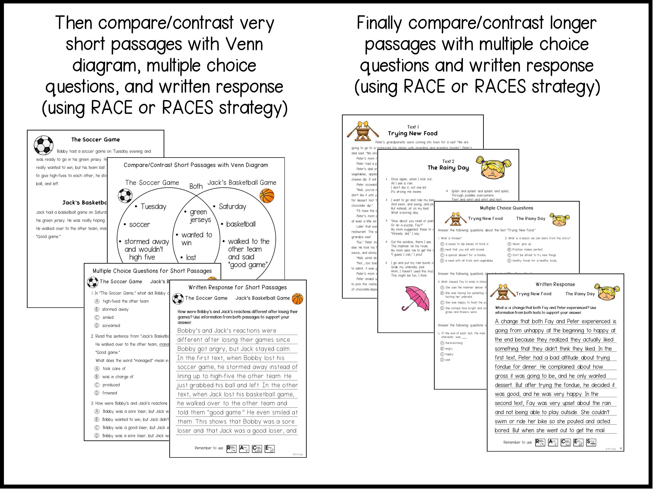 Paired Passages Using the RACE Writing Strategy - Etsy
