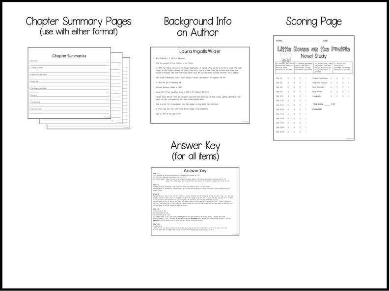 Little House on the Prairie: A Unique Novel Study - Etsy