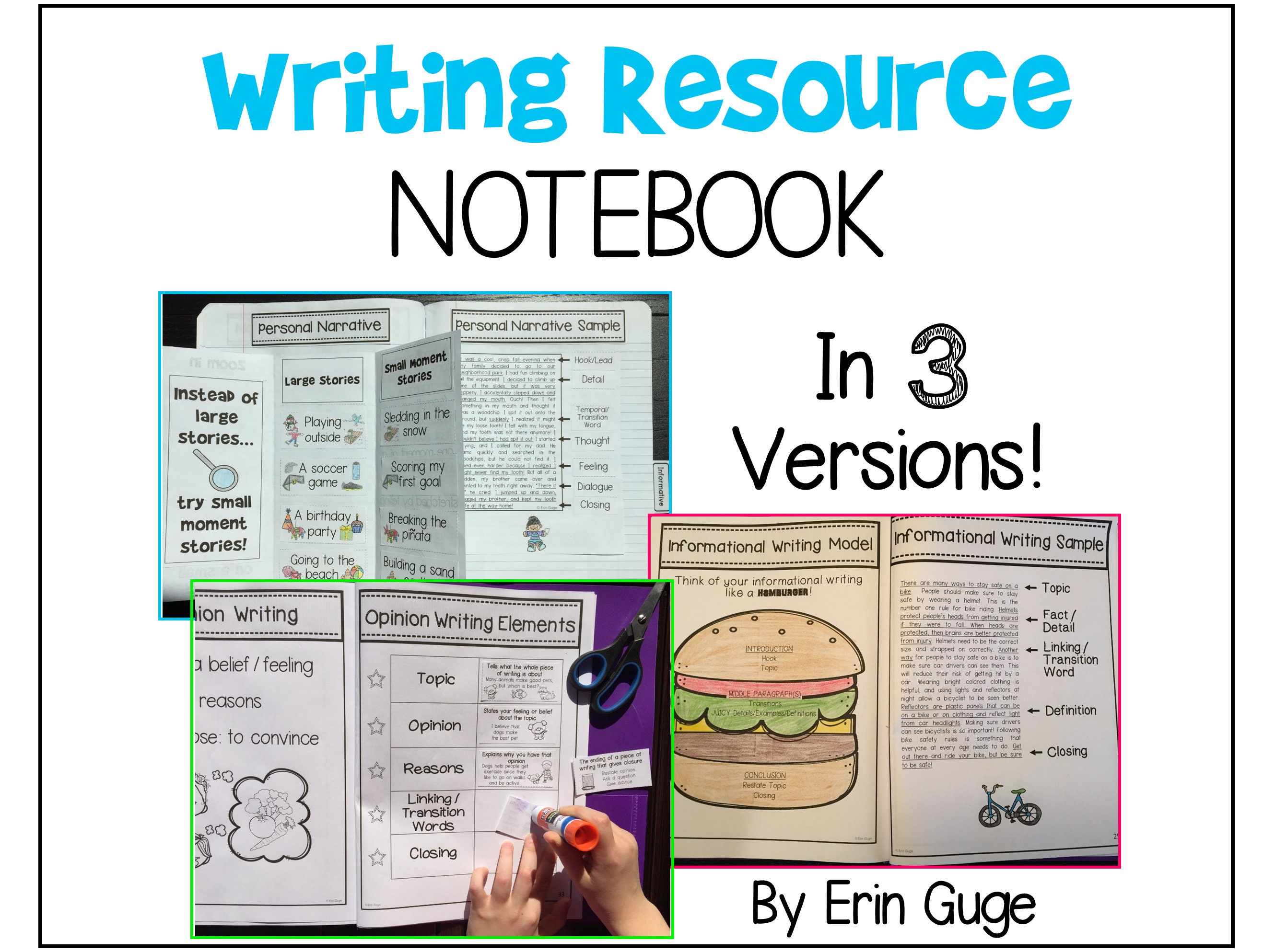 Writing Resource Notebook (differentiated and in 3 Formats!) - Etsy