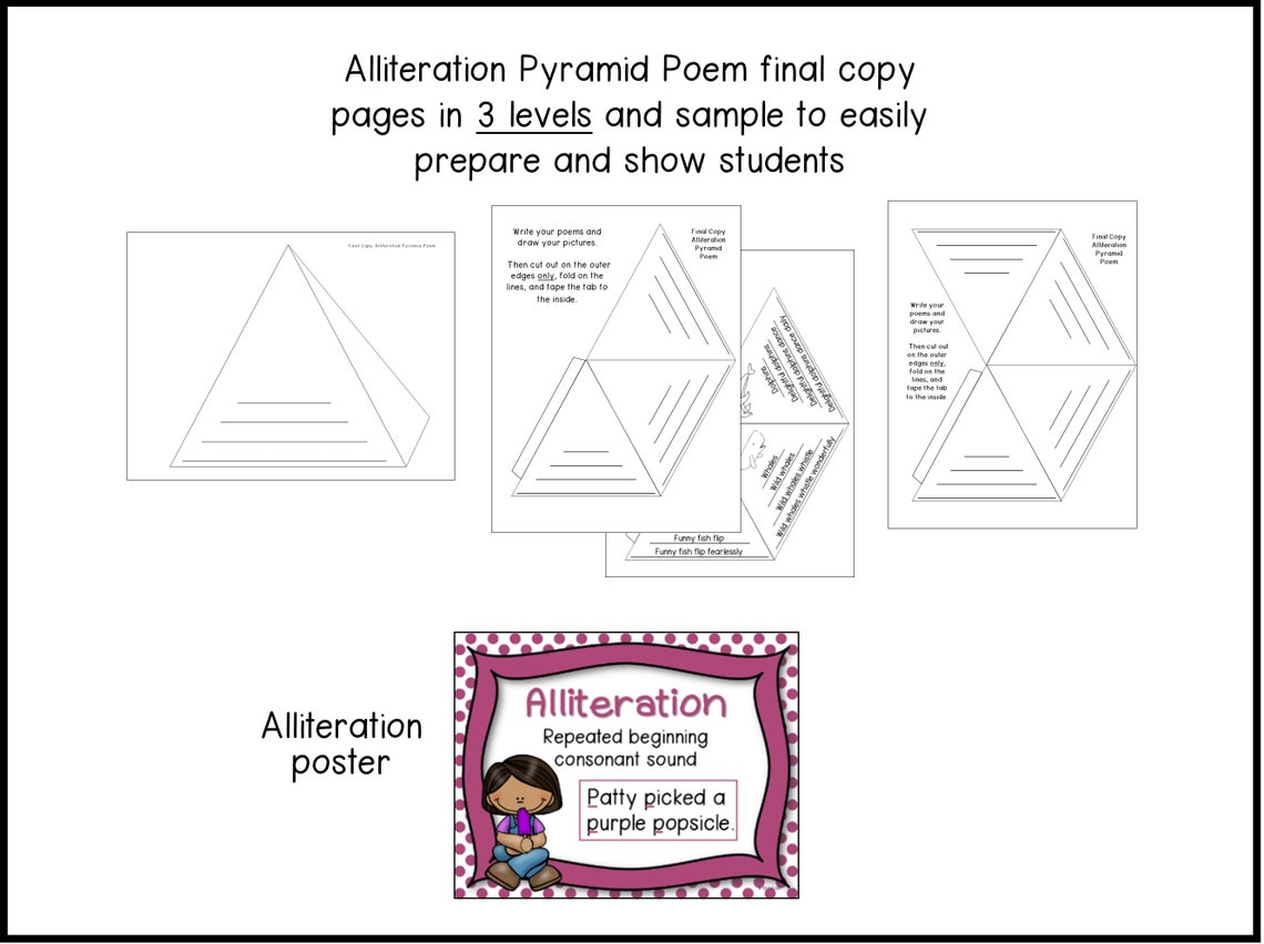 Poetry Writing: Alliteration Pyramid Poem - Lesson Plans and Printables ...