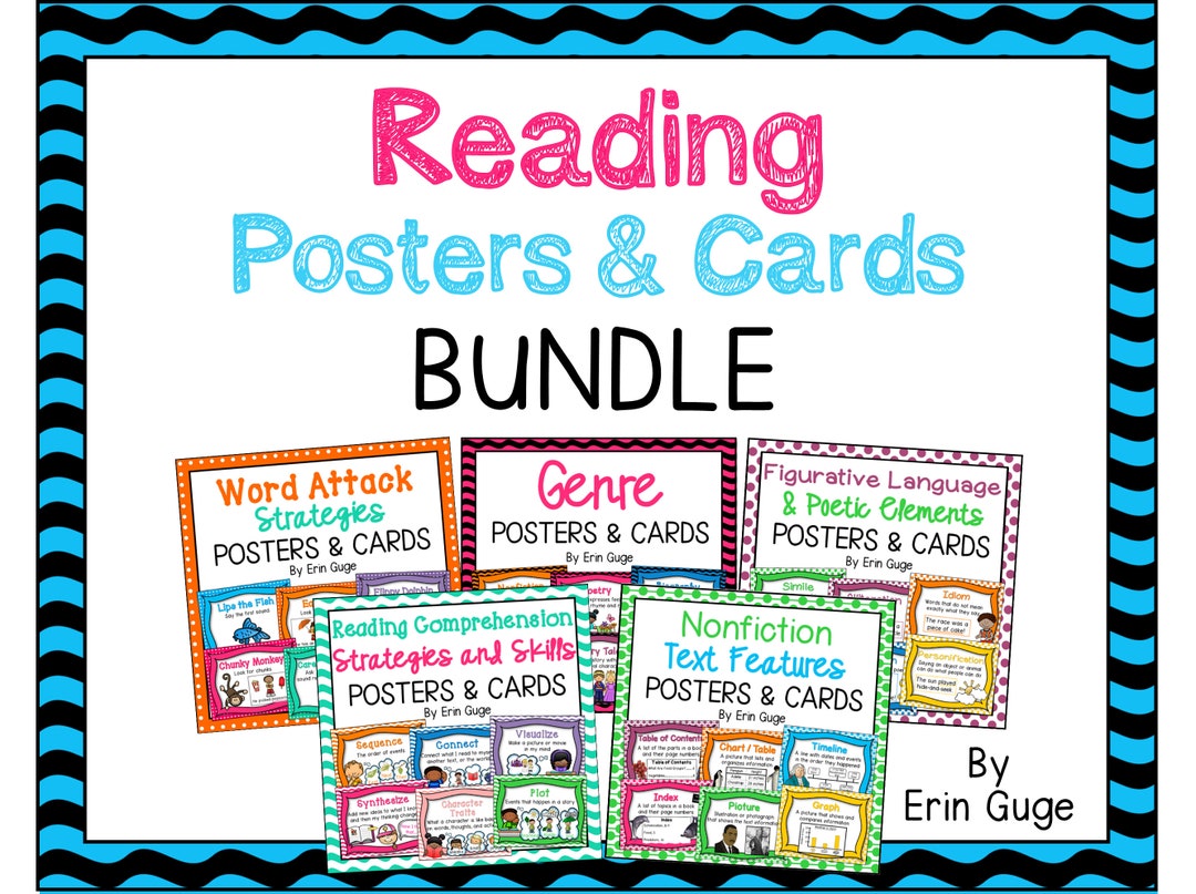 Reading Posters and Cards Bundle - Etsy