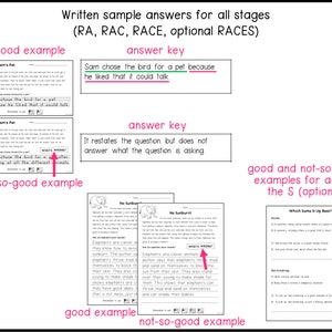 RACE Writing Strategy for Text Dependent Questions 2nd-3rd Grade - Etsy