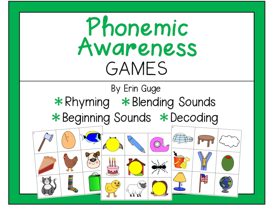 Phonemic Awareness Games: Rhyming, Beginning Sounds, Blending Sounds - Etsy