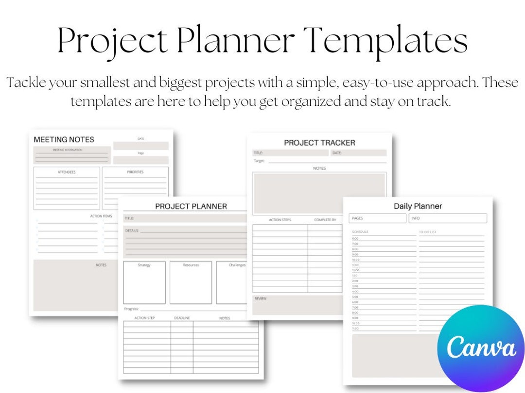 Project Planning Template Bundle - Project Planning, Task List, Project ...