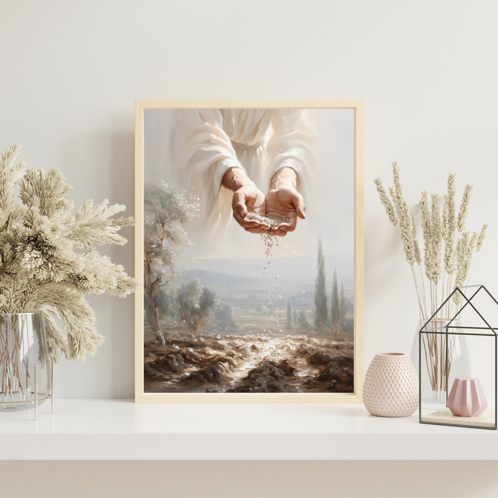 Sower of Faith – Jesus Planting Seeds Wall Art, Spiritual Growth ...