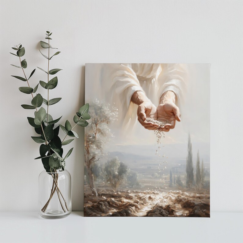 Sower of Faith – Jesus Planting Seeds Wall Art, Spiritual Growth ...