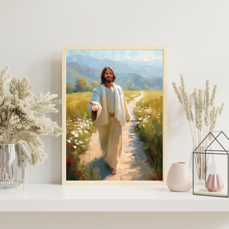Follow in His Steps – Jesus Printable Art, Modern Christian Decor, LDS ...