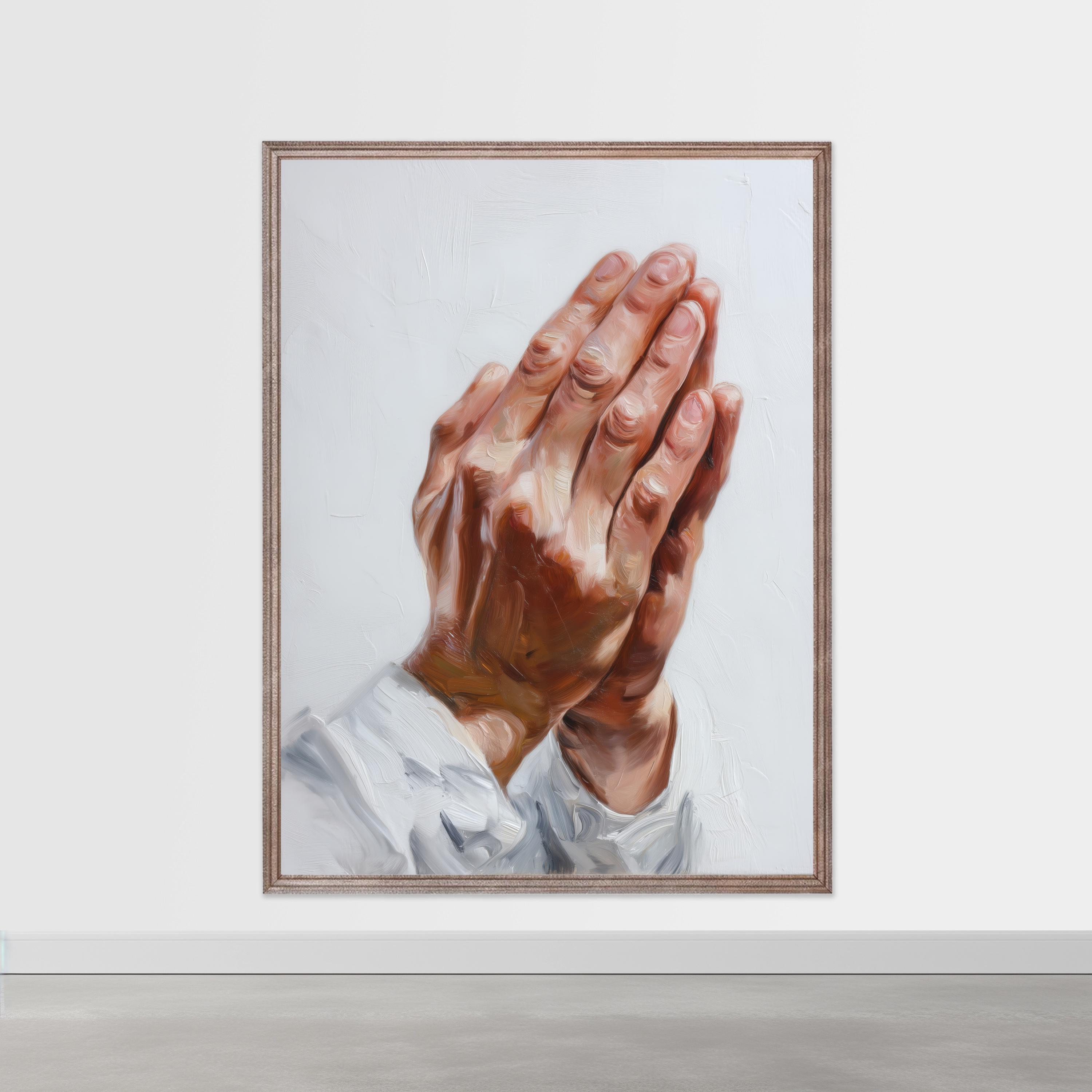 Praying Hands Oil Painting Style Christian Art (digital Download) - Etsy