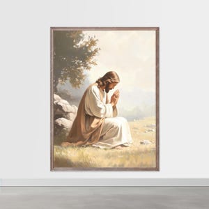 Jesus Prayer - Christian Wall Art, LDS Painting, Bible Art ...