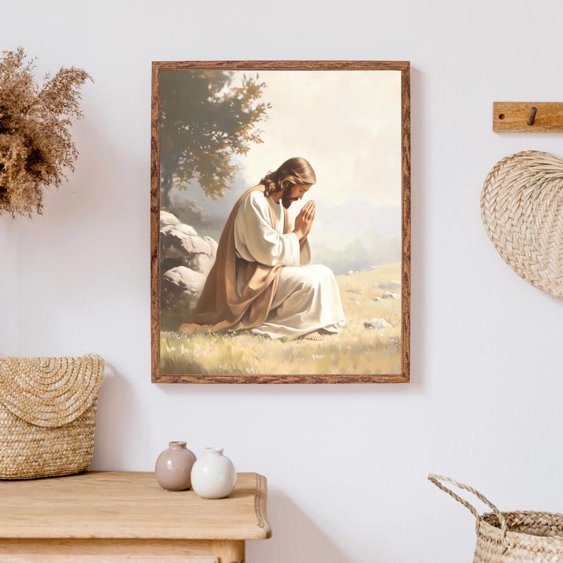 Jesus Prayer - Christian Wall Art, LDS Painting, Bible Art ...