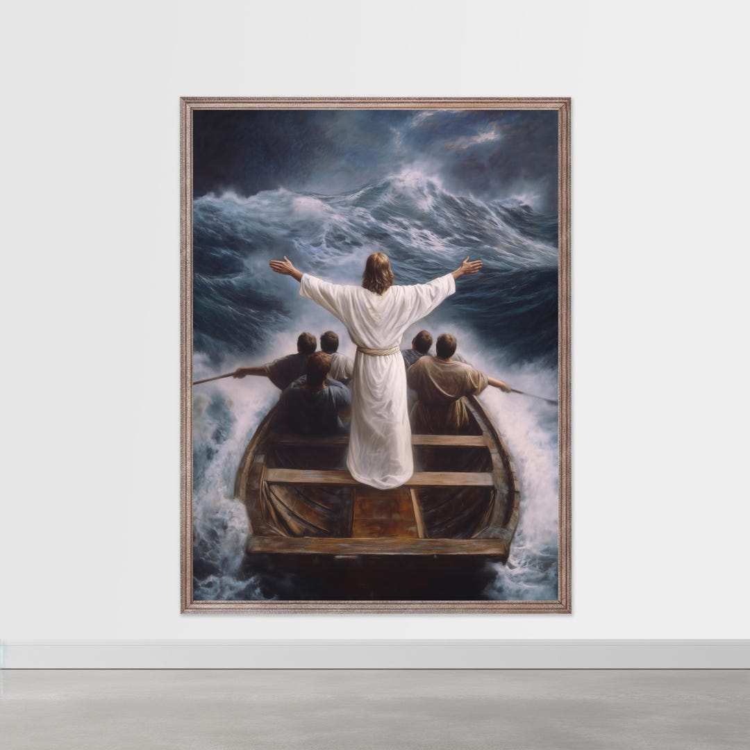 Calm the Storm - Jesus and Disciples Christian Art, Peace Be Still ...