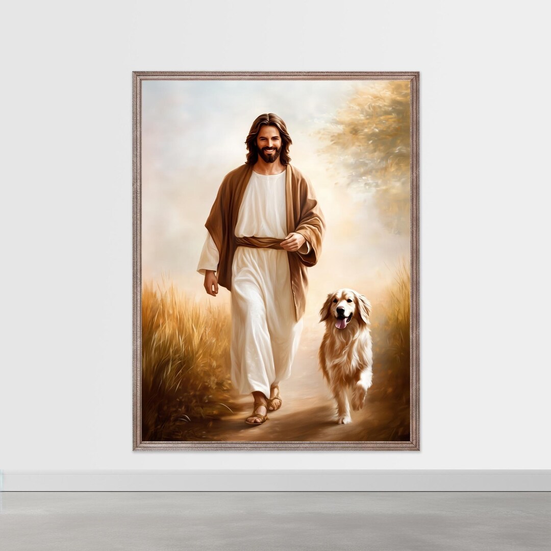 CUSTOM - Jesus and Dog Digital Painting: Christian Spiritual Art ...