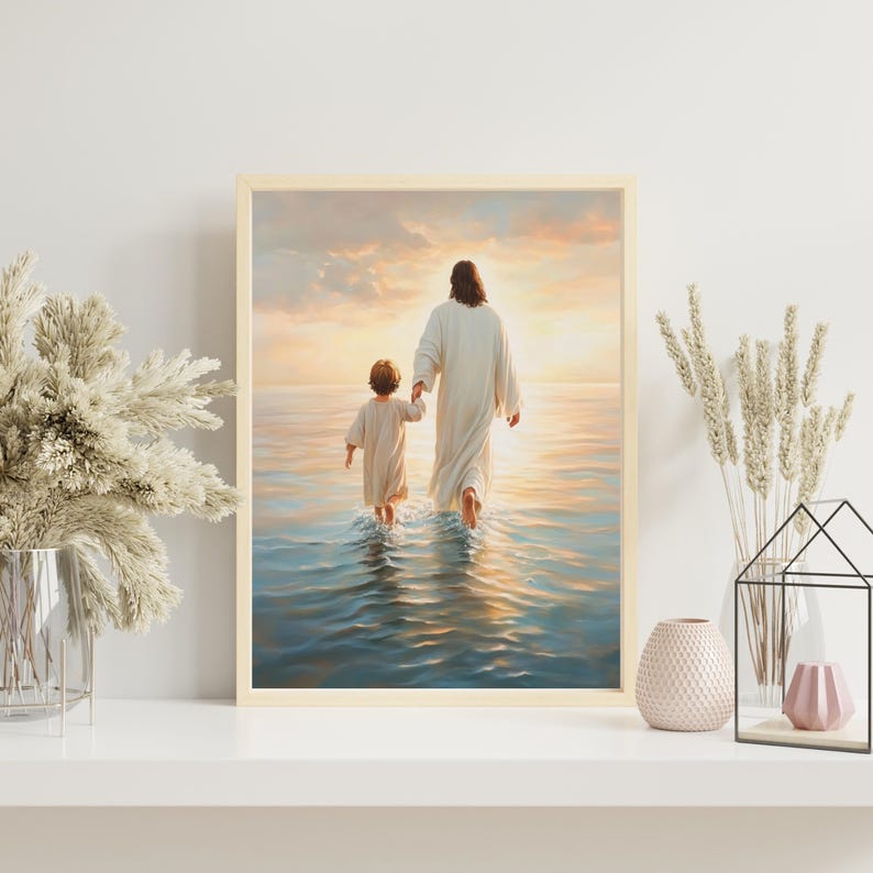 Miracle Day - Jesus Walking With a Child, Christian Wall Art, LDS ...
