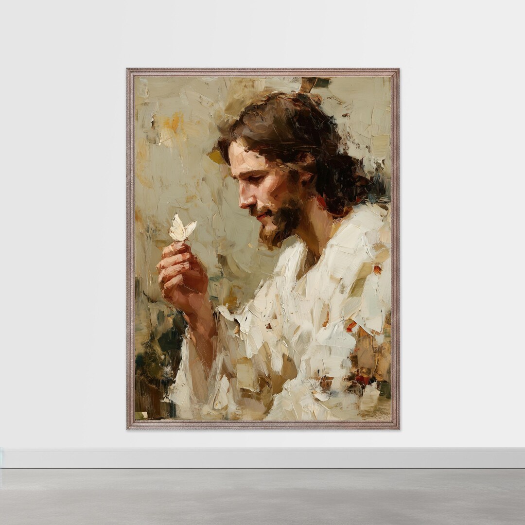 New Life in His Hands – Jesus Holding Butterfly Christian Wall Art ...