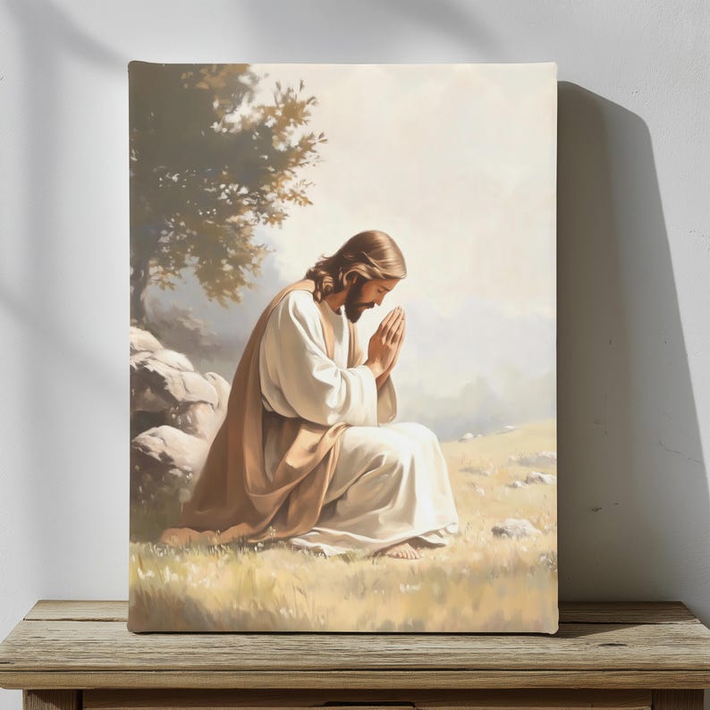 Jesus Prayer - Christian Wall Art, LDS Painting, Bible Art ...