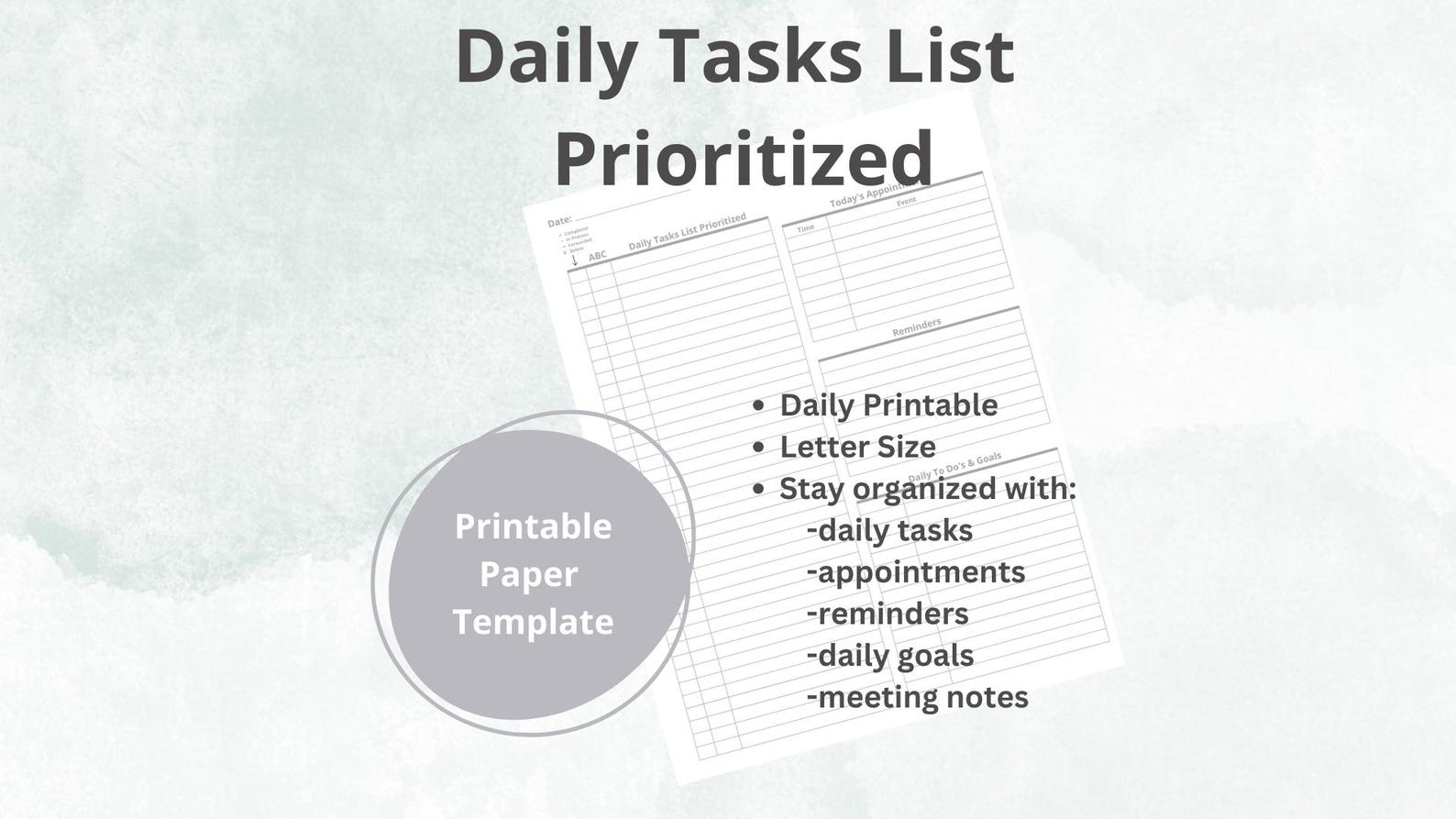 Daily Tasks List Prioritized Template, To-do List, Minimalist, Simple ...