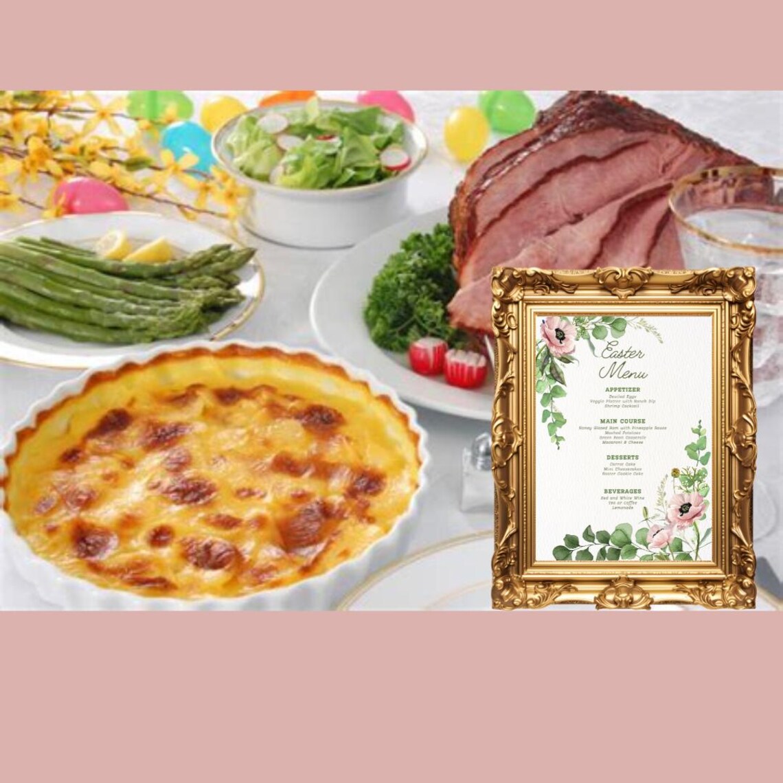 Elegant Easter Menu | Easter Cocktail Menu Template | Editable Design ...