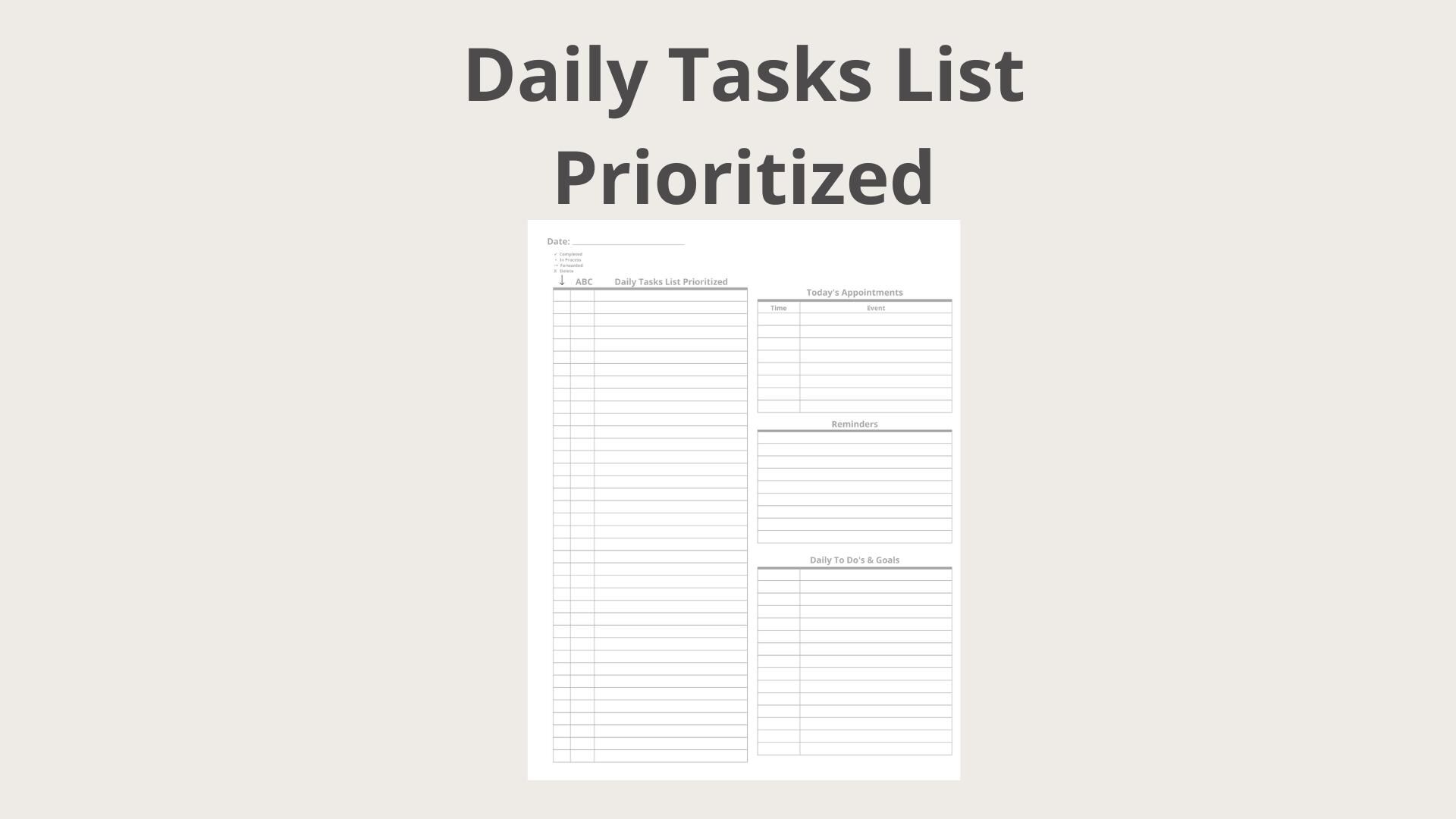 Daily Planner Printable: Minimalist To-do List, Meeting Notes (letter ...