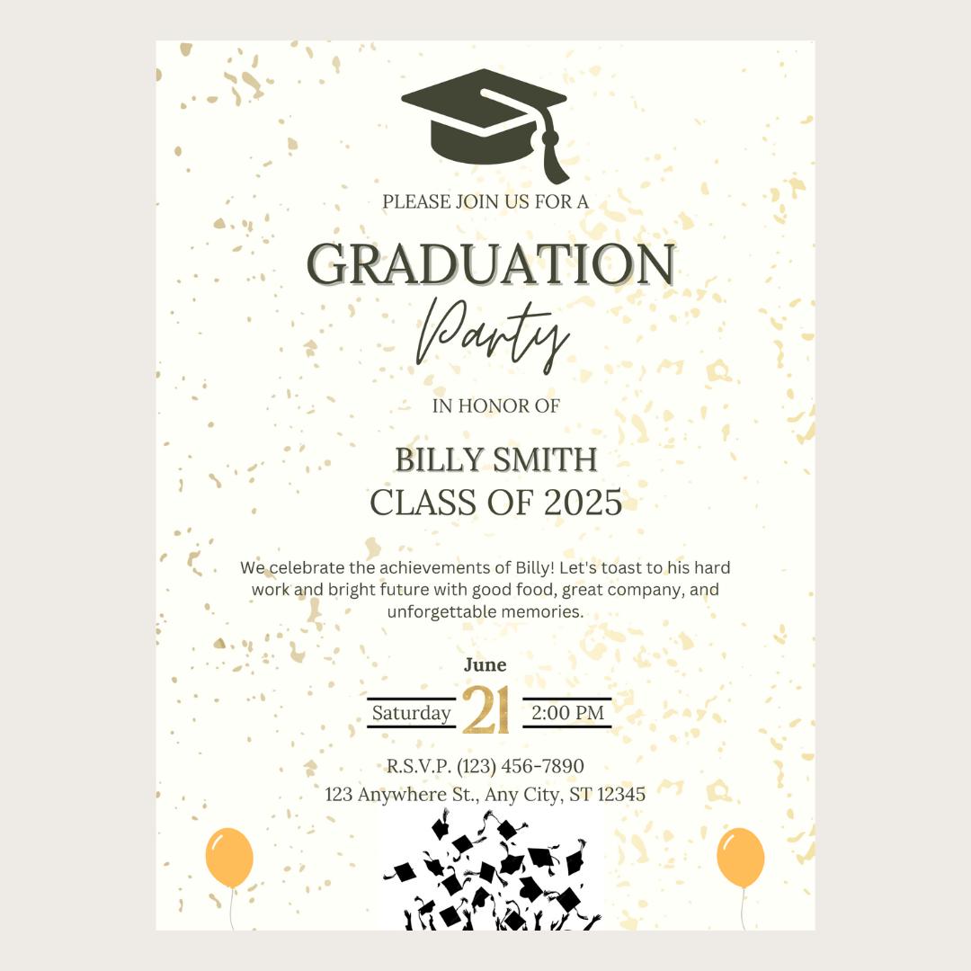 Editable Graduation Party Invitation Template (digital Download) - Etsy