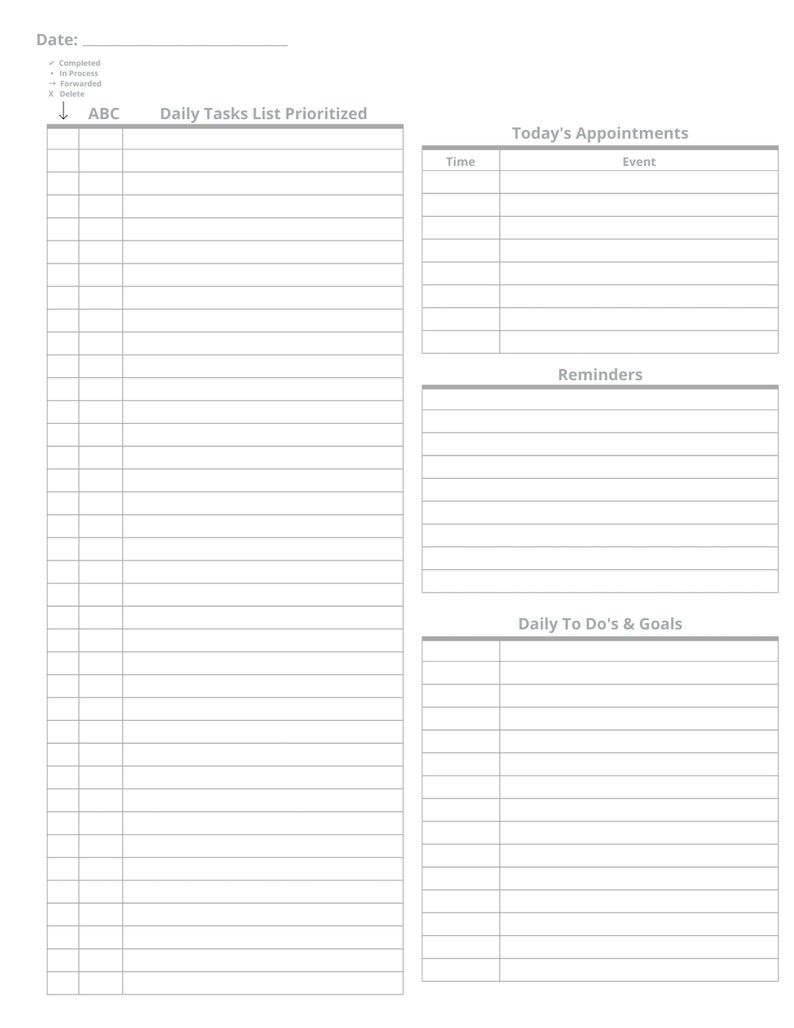 Daily Tasks List Prioritized Template, To-do List, Minimalist, Simple ...