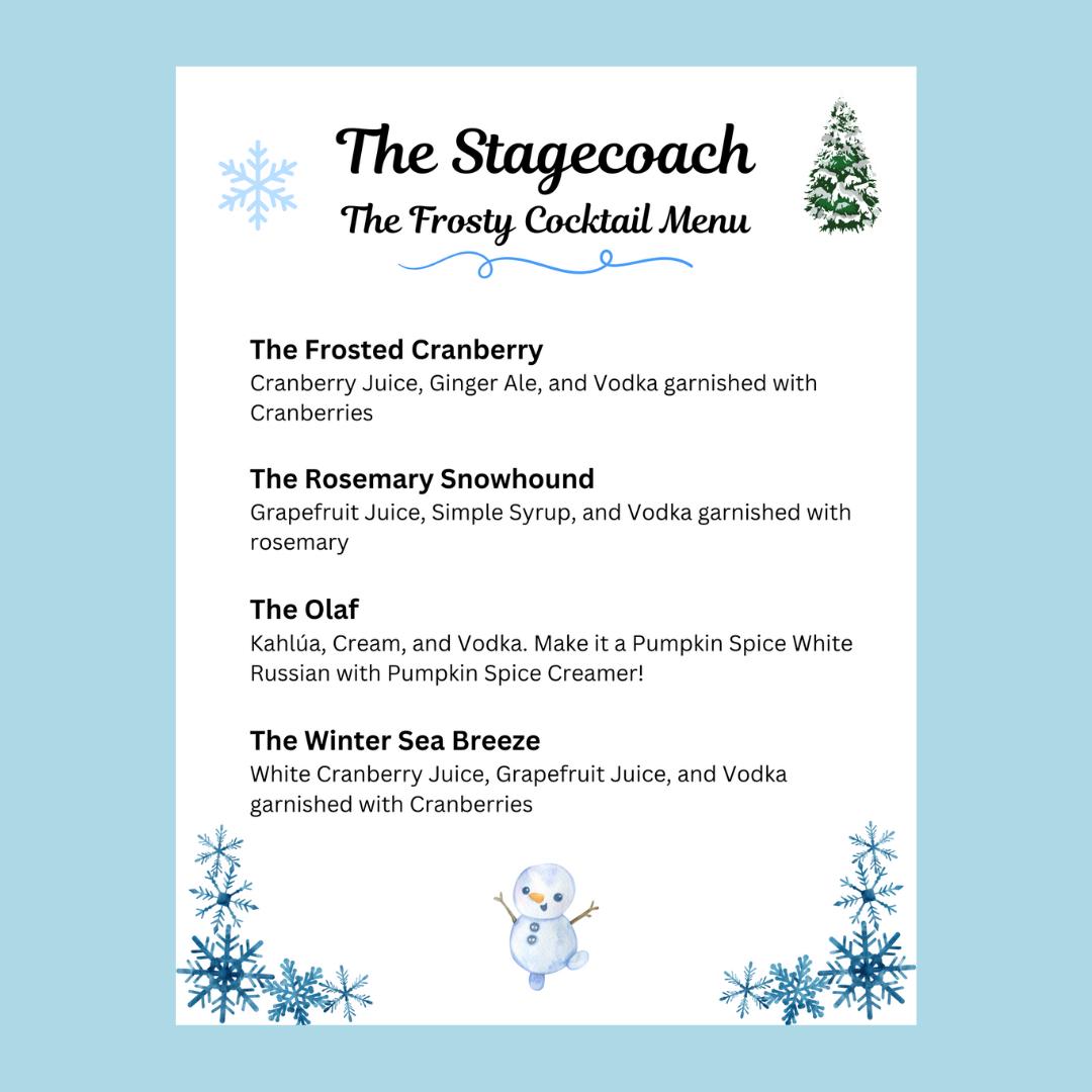 Elegant Winter Cocktail Menu Template | Editable Design | Perfect for ...