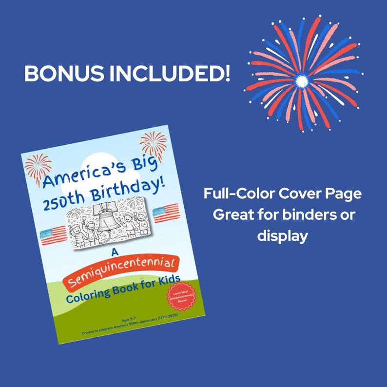 America 250 Coloring Book for Kids Ages 5–7 | July 4 Activity ...