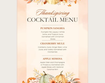 Elegant Winter Cocktail Menu Template | Editable Design | Perfect for ...