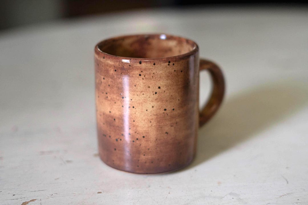 Handmade Tan Mug With a Vintage Rustic Style and Black Speckles - Etsy
