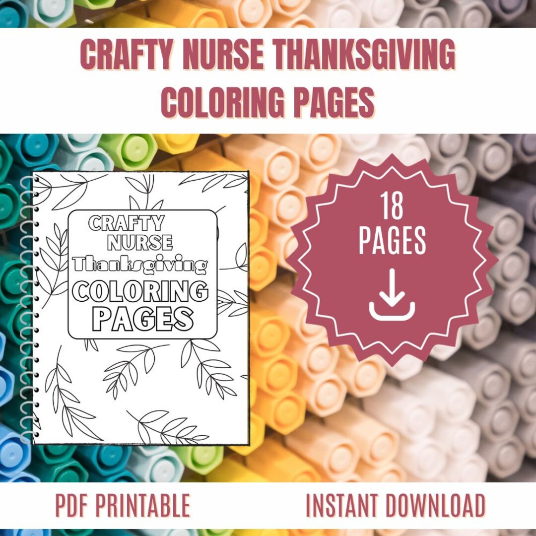 Crafty Nurses Thanksgiving Coloring Pages - Etsy