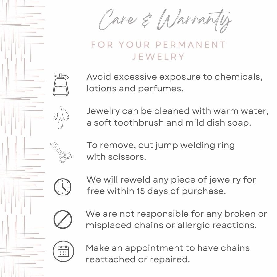 EDITABLE Permanent Jewelry Care Card, Printable Jewelry Care Sign and ...