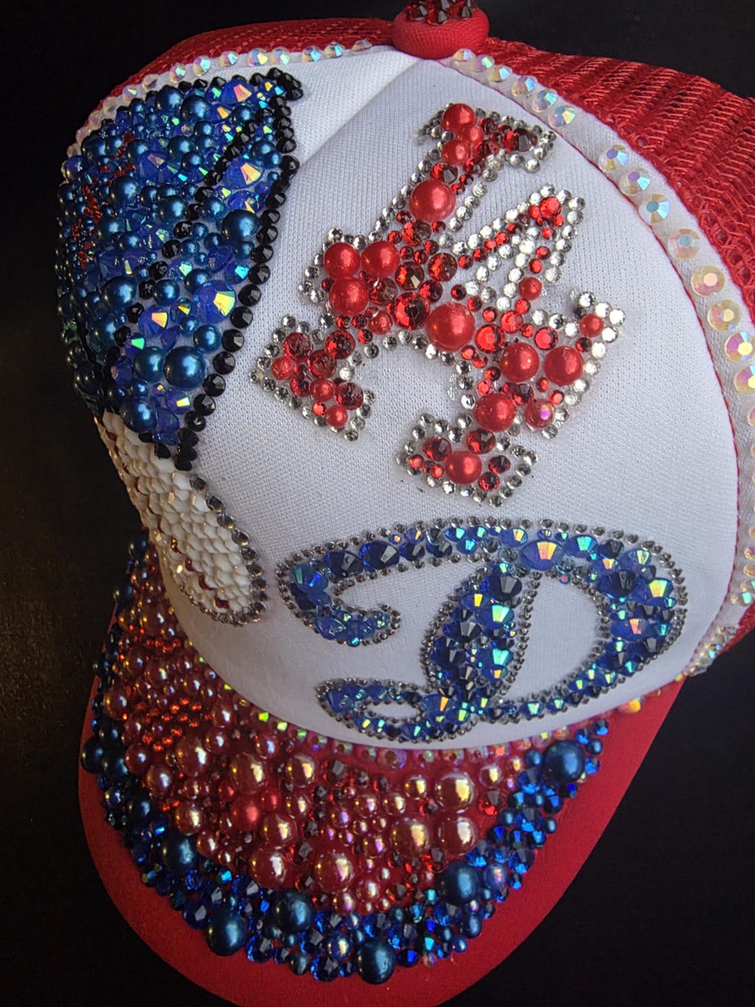 Custom Rhinestone Adorned Dodger LA Snapback Hat! - Etsy