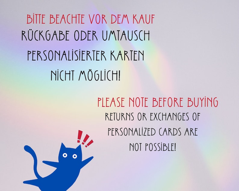 Witzige Glückwunschkarte mit Katze, Jahrestag, Geburtstag, sarkastisch ...
