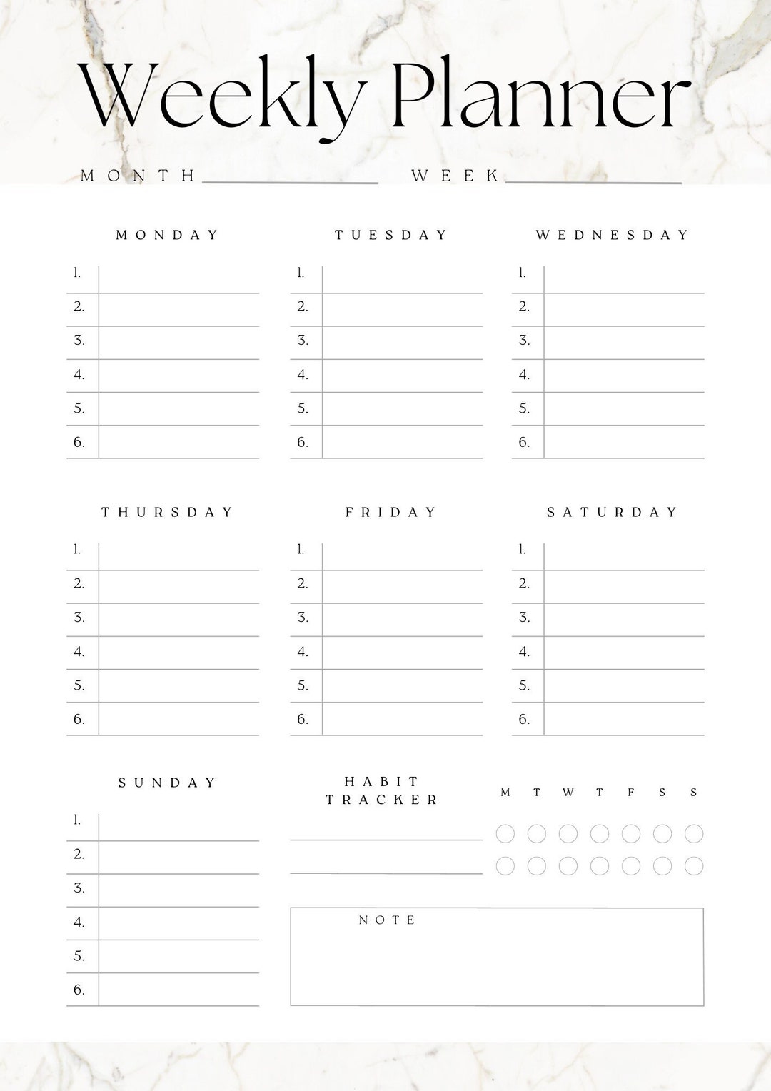 Weekly Planner Printable 2023 - Etsy